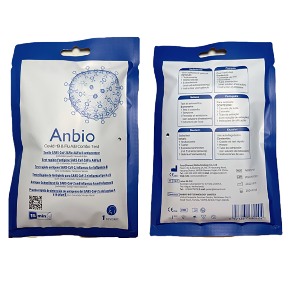 Комплект от 20 теста, Anbio, 3-в-1 за грип A/B и COVID-19 антиген - eMAG.bg