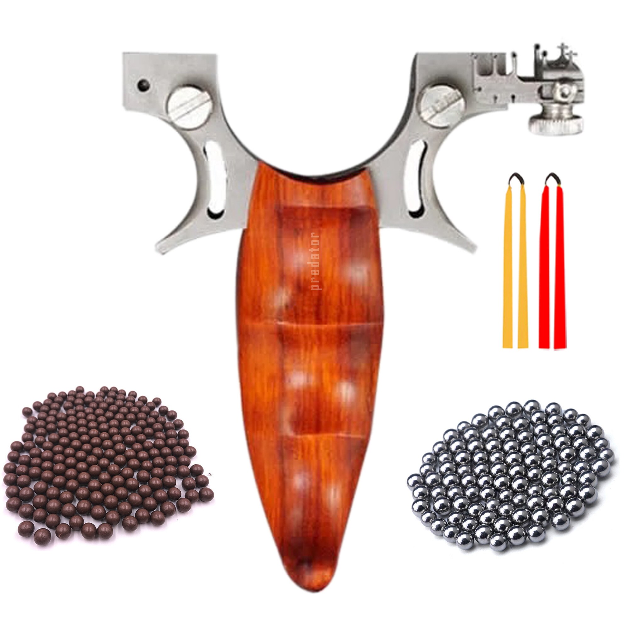 Prastie Profesioanala din metal si lemn 2 elastice groase, 100 bile din ...