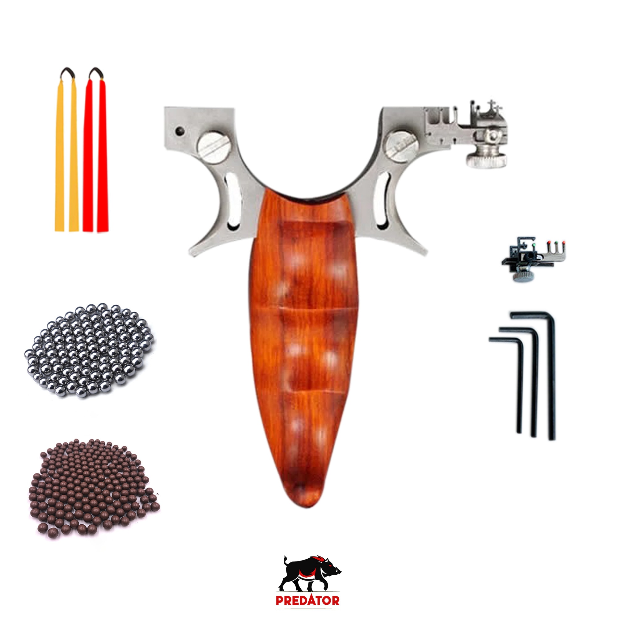 Prastie Profesioanala din metal si lemn 2 elastice groase, 100 bile din ...