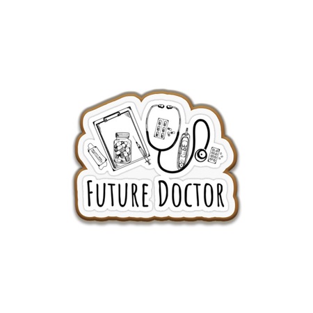 Insigna din lemn cu brosa Future Doctor, multicolor, 3 cm - eMAG.ro