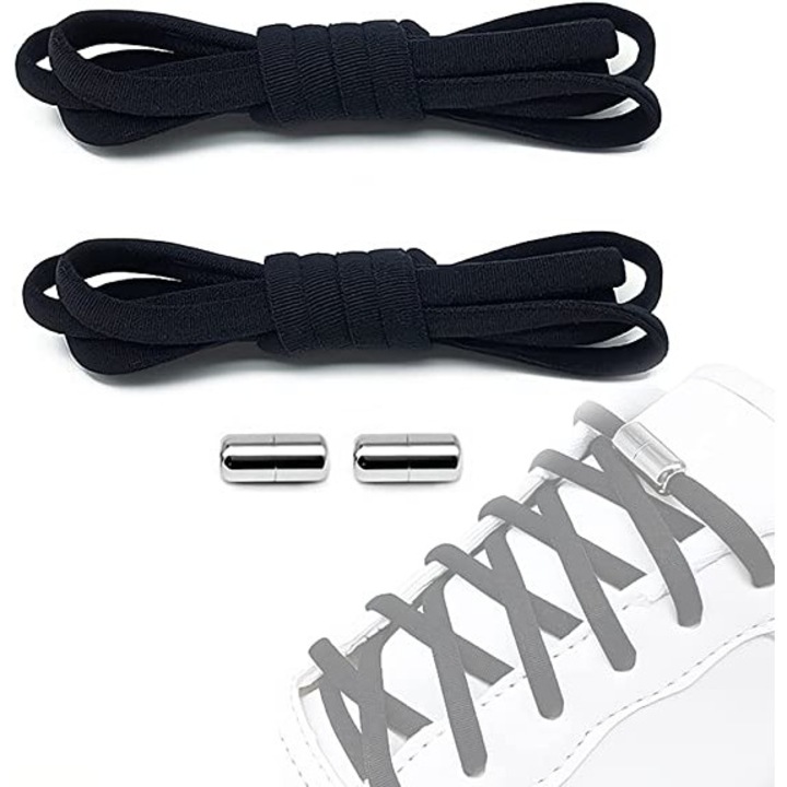 Set 2 sireturi, Elastice, Negru - eMAG.ro