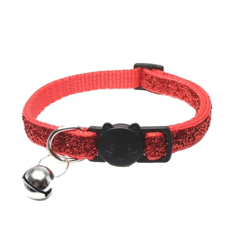 Zgarda pentru pisici, antisufocare, cu clopotel, 32 cm, rosie - eMAG.ro