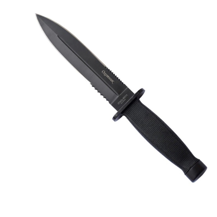 Cutit tactic 28.5 cm cu dublu tais si varf ascutit, maner cauciucat ...