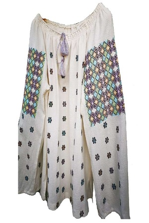 Ie populara dama model Diana, marimea L INTL, bumbac alb, brodata ...