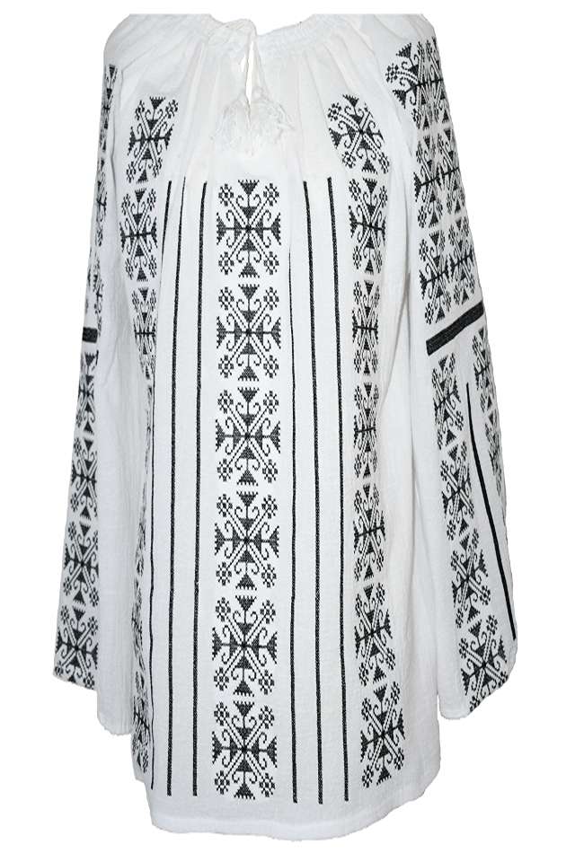 Ie populara model Victoria, marimea 2XL INTL, bumbac alb, brodata cu ...