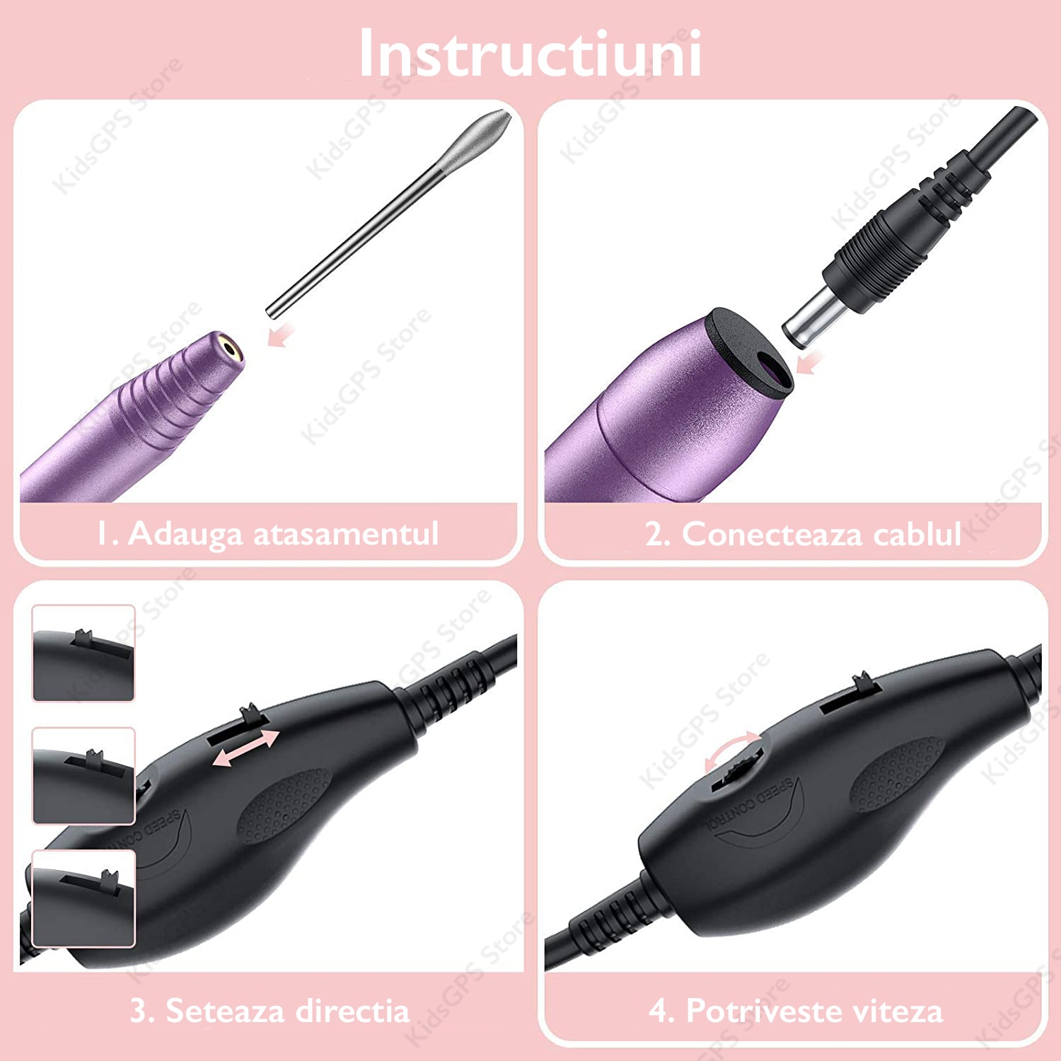 Freza de unghii portabila manichiura-pedichiura, Horigen® Nail Star ...