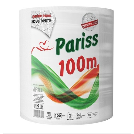 Prosop hartie Pariss, 2 straturi, 476 foi/rola-100m, 1 buc/set - eMAG.ro