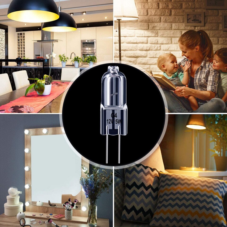 Set de becuri cu halogen Sumind, 12 piese, transparente, 30x10 mm, 5W ...