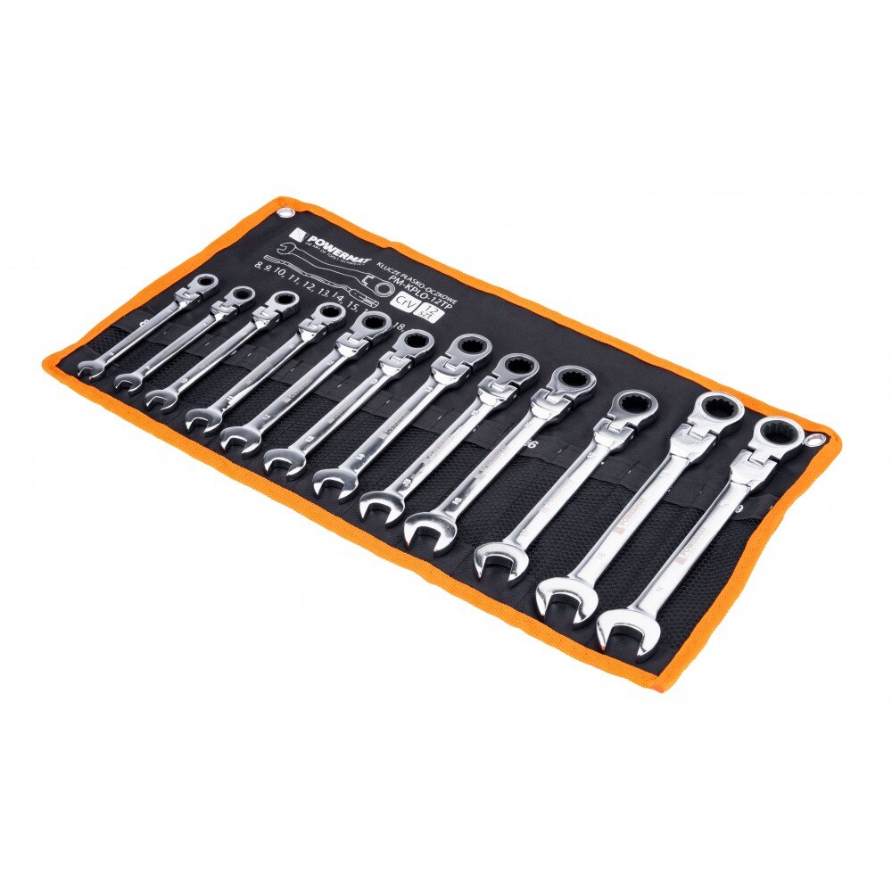 Trusa set chei combinate cu clichet articulate 8-19mm 12piese, cap ...