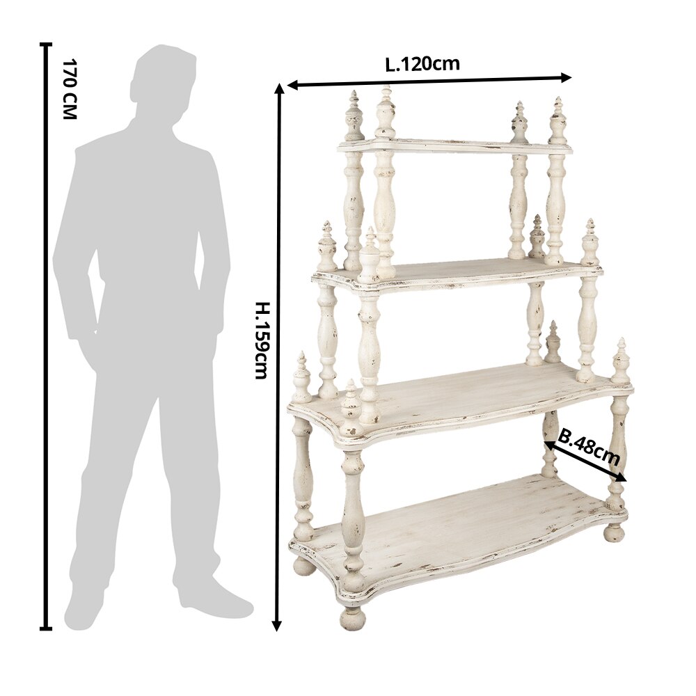 Raft 4 polite lemn mdf antichizat 120x48x159 cm - eMAG.ro