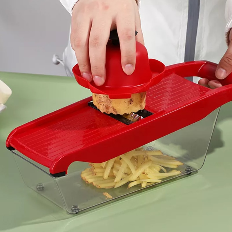 Set Razatoare si Feliator Legume si Fructe 9 in 1 - eMAG.ro