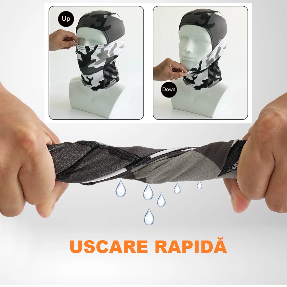 Cagula Tactica Combat Militara, 6in1 Multifunctionala, Camuflaj Negru ...