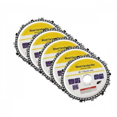 Set 5x Disc pentru flex 115x22mm Cu lant pentru lemn - eMAG.ro