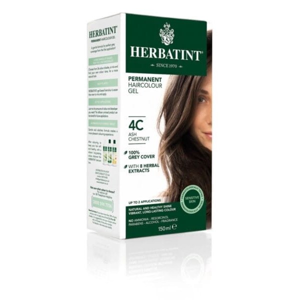 Vopsea Gel par, Herbatint, 4C Castaniu, 150 ml - eMAG.ro
