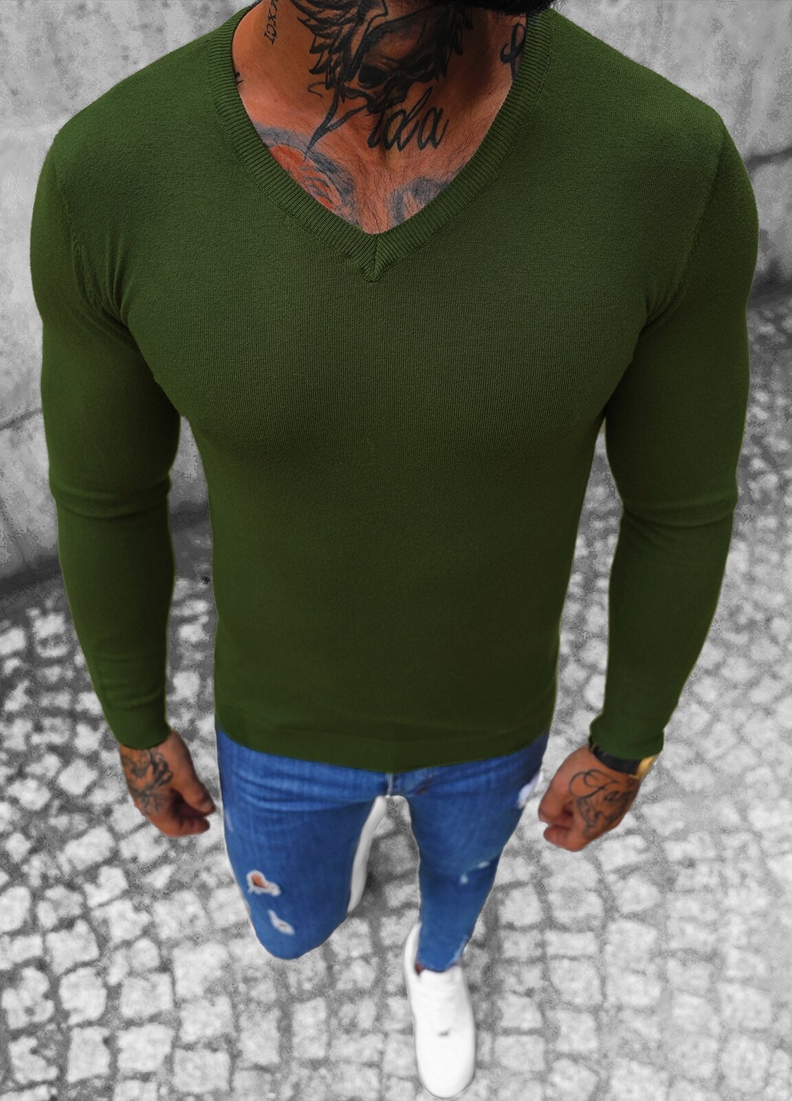 Pulover barbati verde OZONEE NB/MMB601/10 XXL - eMAG.ro