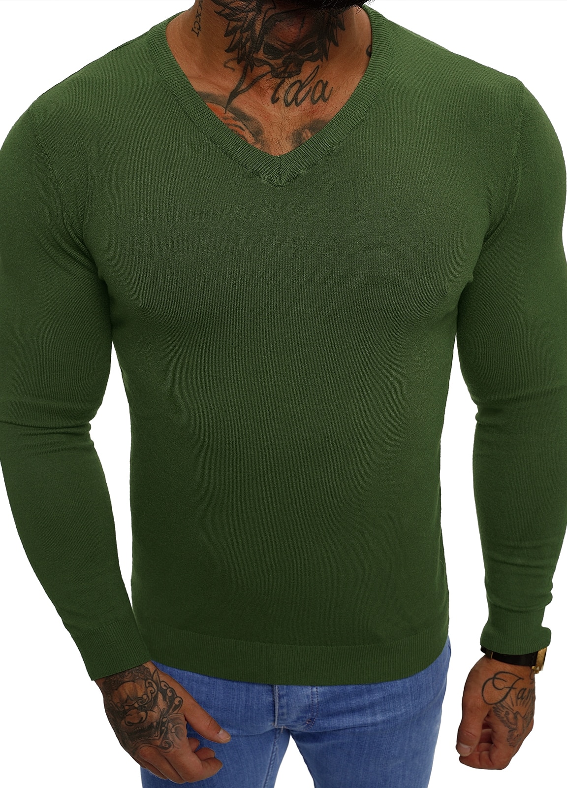 Pulover barbati verde OZONEE NB/MMB601/10 XXL - eMAG.ro