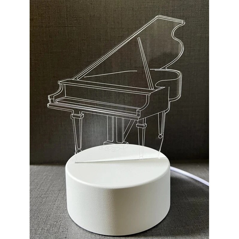 Lampa 3d Pian, lumina ambientala, cu alimentare USB, plug and play ...