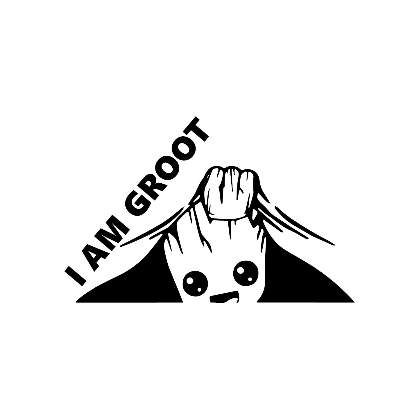 Sticker, Hidden I am Groot, Negru, 20cm - eMAG.ro