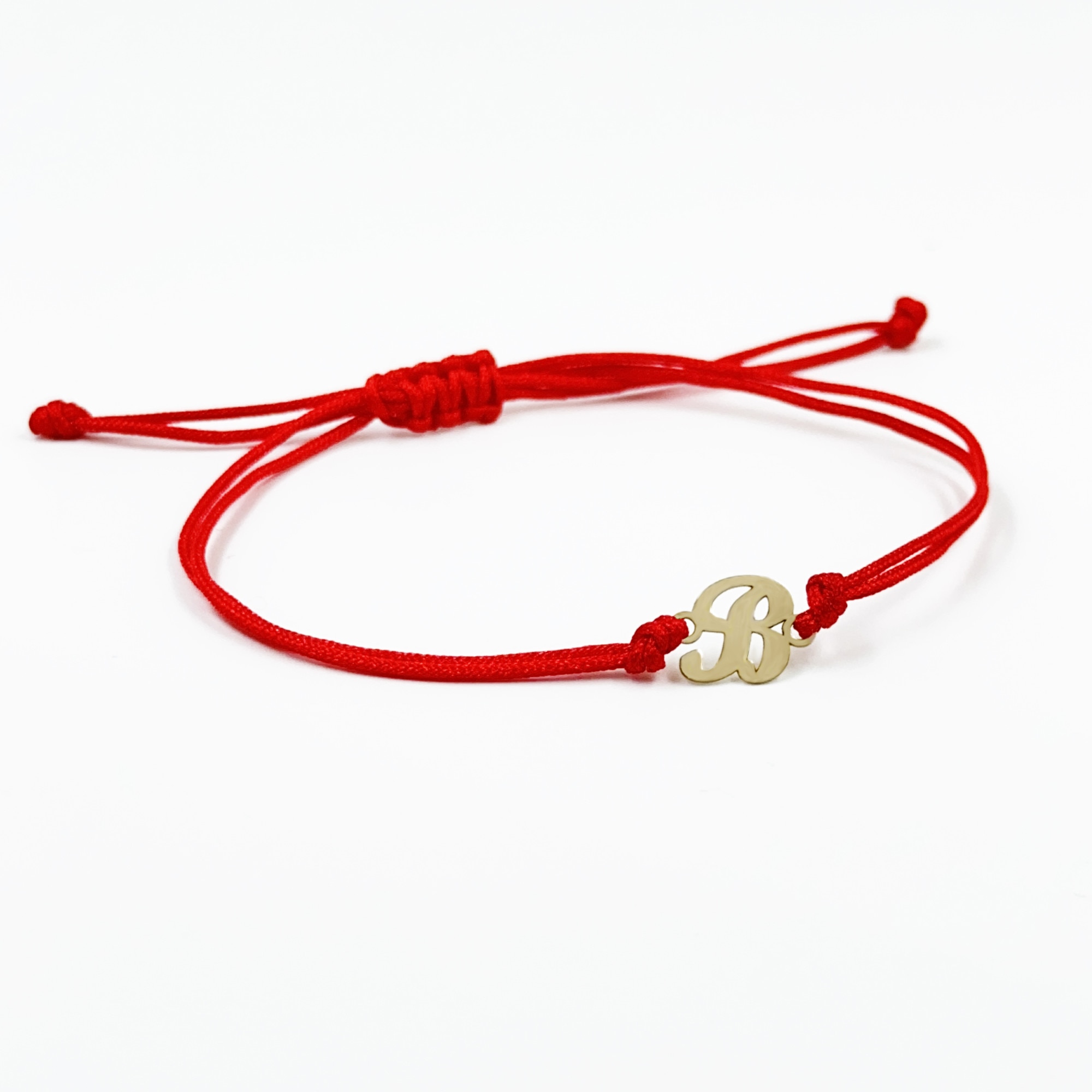 Bratara cu snur rosu, Pandantiv cu litera ”B” din aur 14k - eMAG.ro