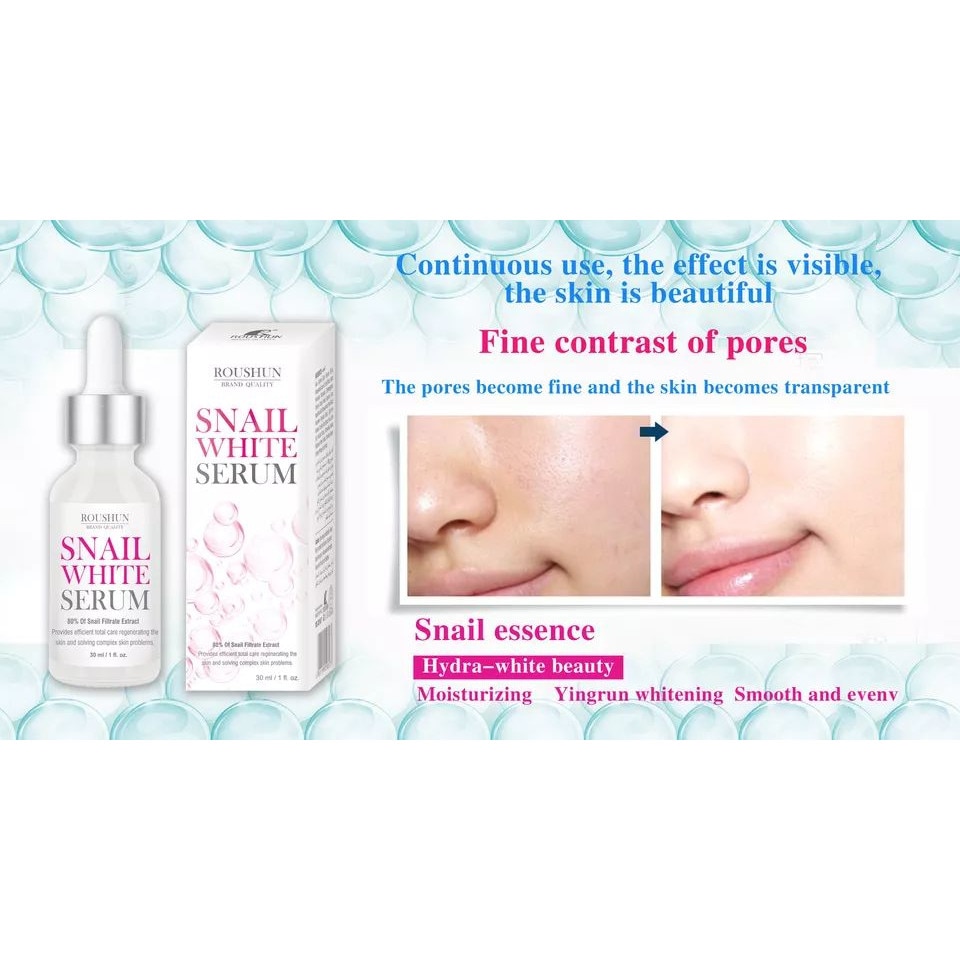 Серум с екстракт от охлюви 80%, Snail Filtrate Extract, Roushun, 30 мл ...