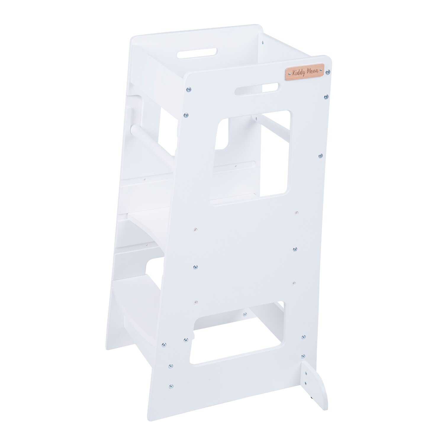 Turn de invatare, KiddyMoon, Placaj, 91.5x39.3x49.4cm, 3 trepte, Alb ...