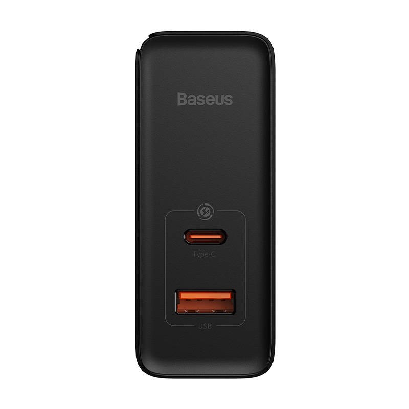 Incarcator de retea Baseus GaN USB C, USB, 100W si cablu 1m, Negru ...