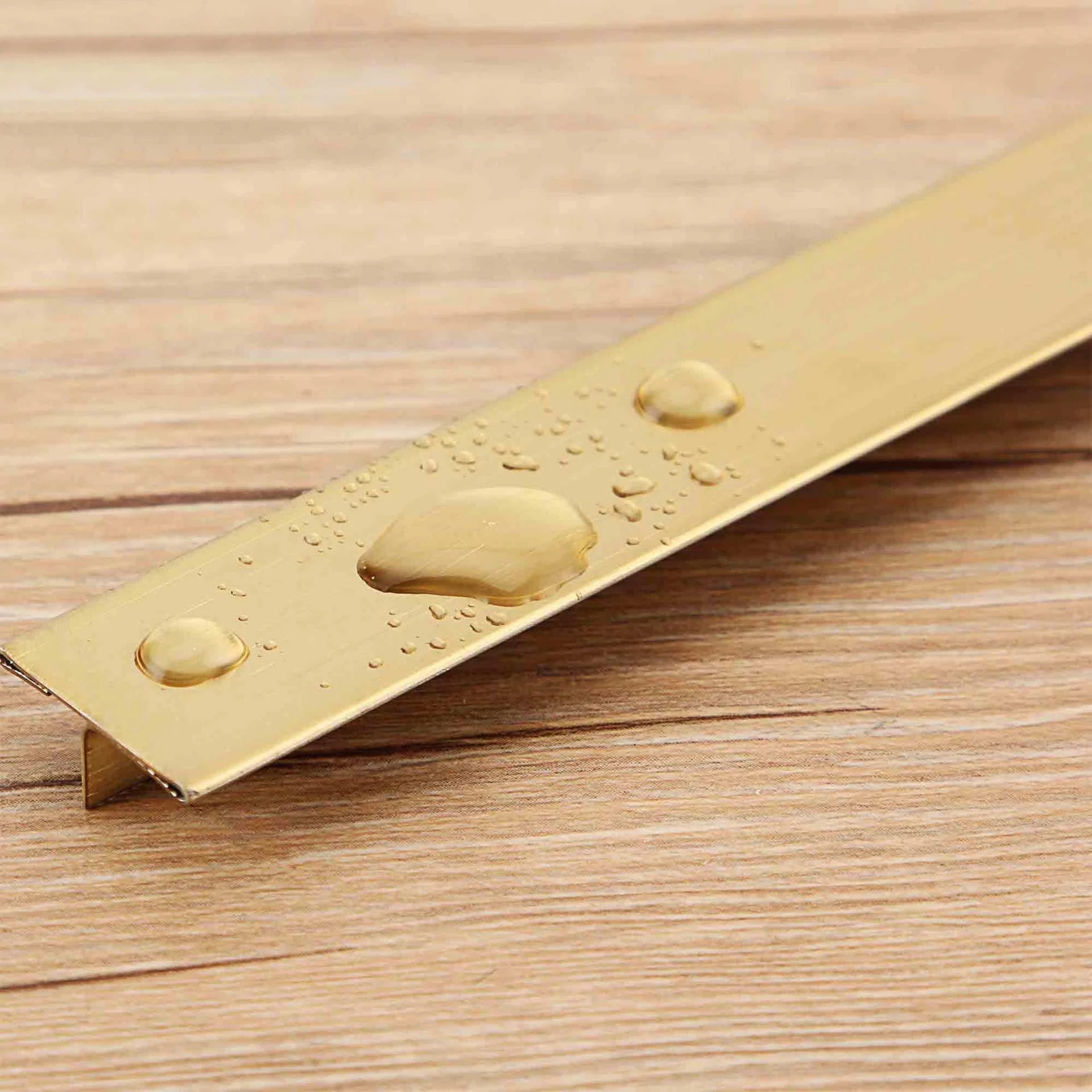 Profil tip Prag de trecere T din Inox, 270 x 1.5 cm, Auriu cu finisaj ...