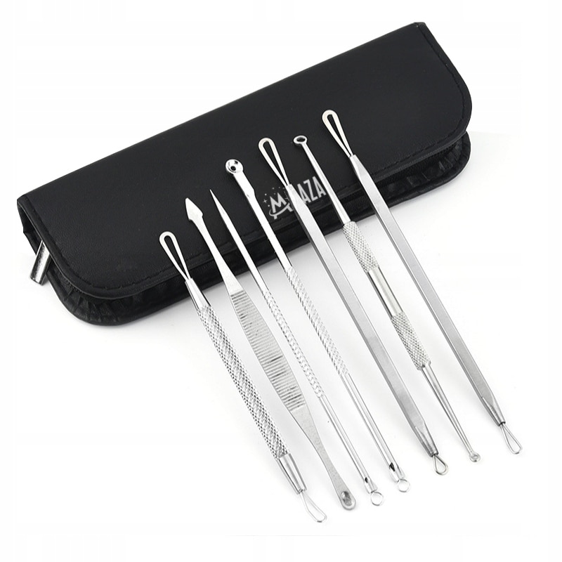 Set 7 Pensete pentru Extractie Puncte Negre Miraza, Cosuri, Acnee, Inox ...