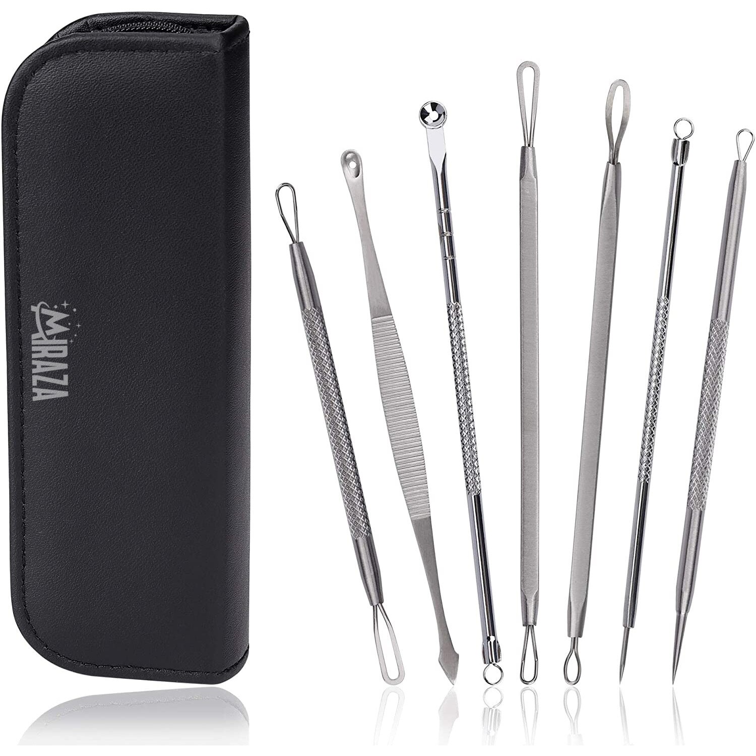 Set 7 Pensete pentru Extractie Puncte Negre Miraza, Cosuri, Acnee, Inox ...