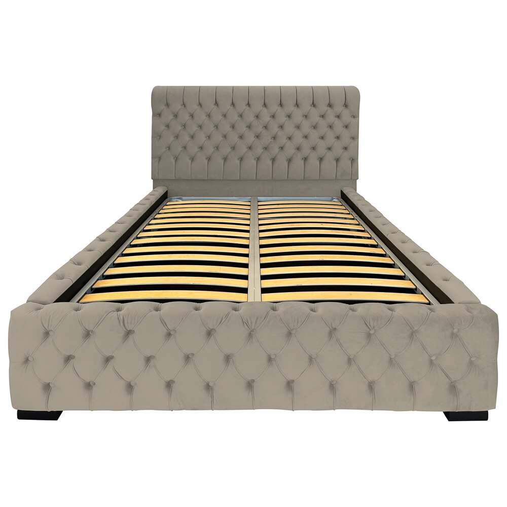 Pat tapitat Nottuno Luxury, cu lada de depozitare si somiera rabatabila ...