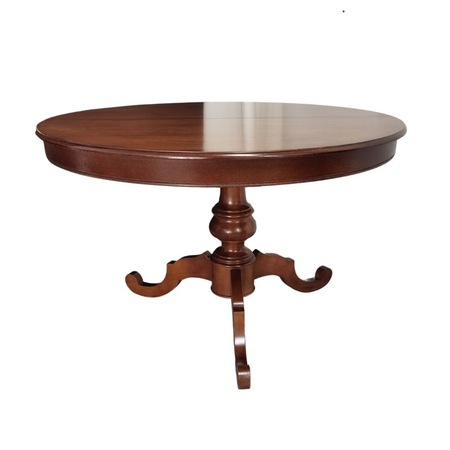 Masa dining rotunda extensibila, Stil clasic, Ø 120 cm, Nuc, picior ...