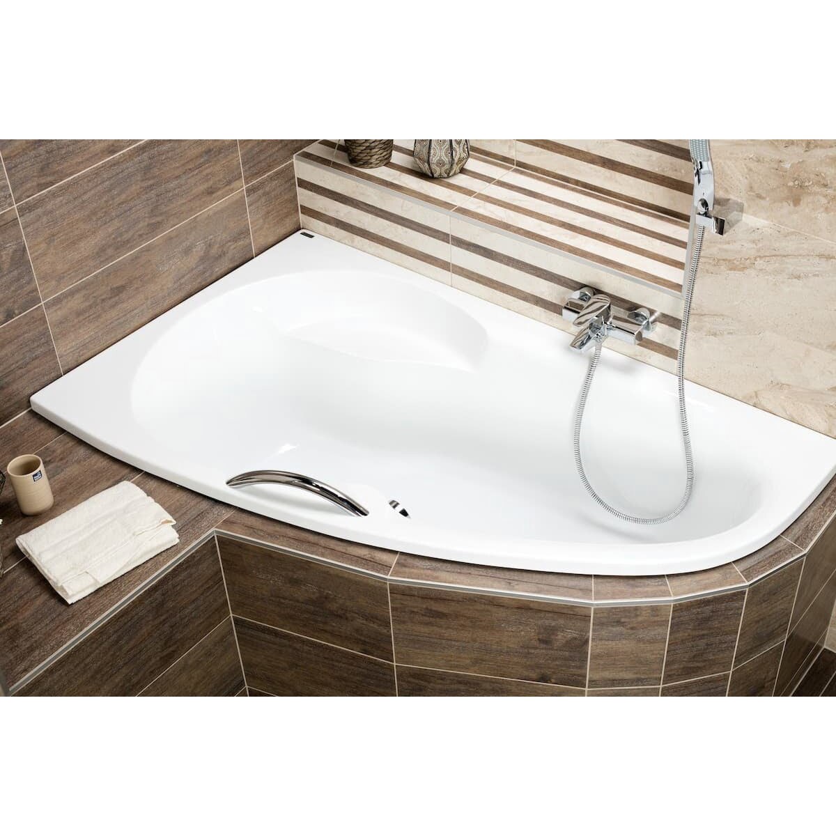 Cada asimetrica stanga acrilica Laguna Luiza 140x95 cm LU1400L - eMAG.ro