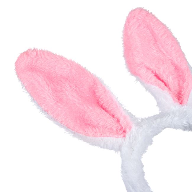 Urechi iepuras, cu blana, roz/alb - eMAG.ro