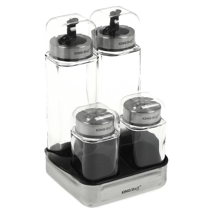 Set de 4 recipiente pentru condimente, ulei si otet 14,3x11,5x20,3 cm ...