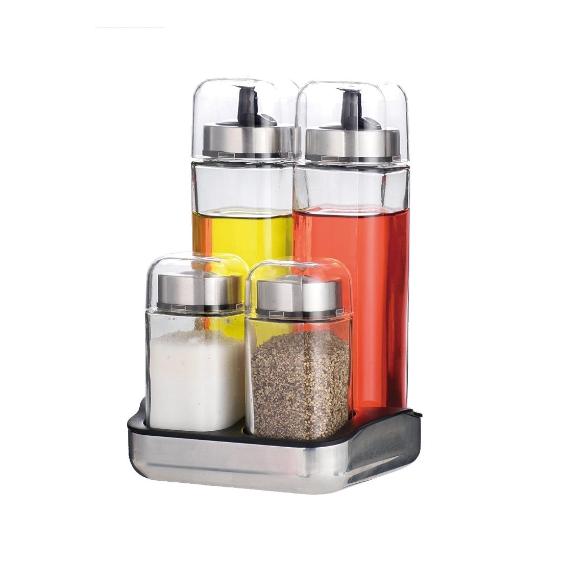 Set de 4 recipiente pentru condimente, ulei si otet 14,3x11,5x20,3 cm ...