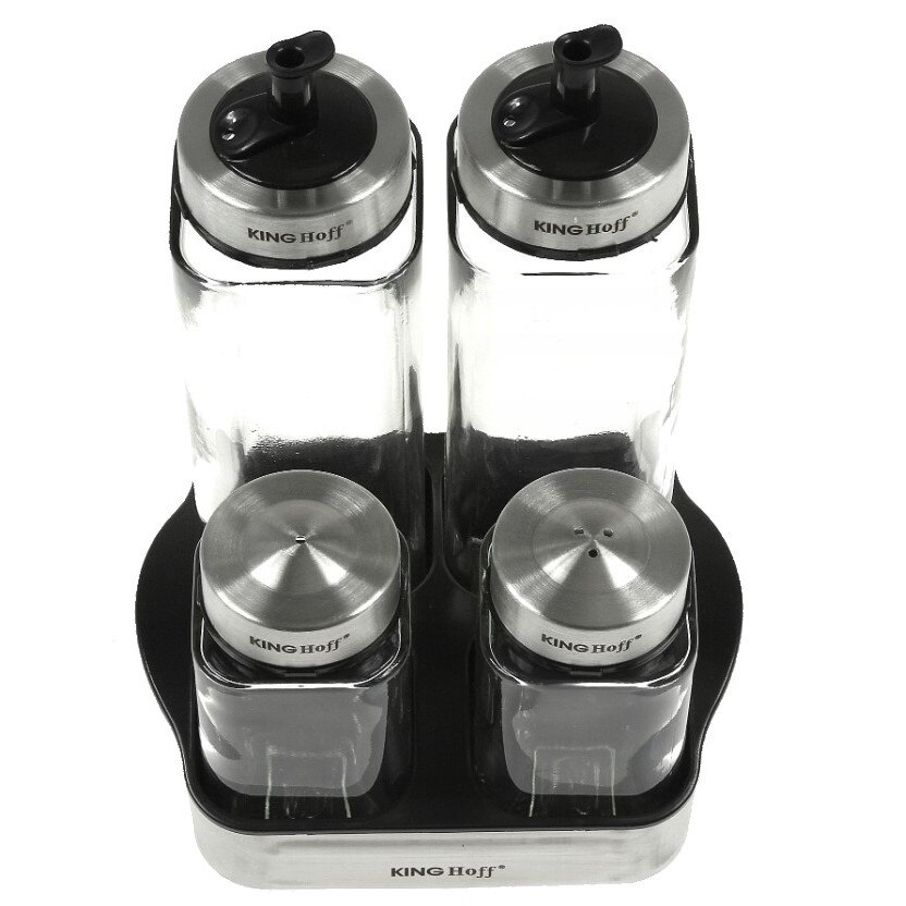 Set de 4 recipiente pentru condimente, ulei si otet 14,3x11,5x20,3 cm ...