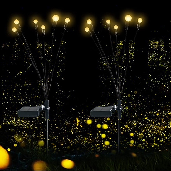 Set 2 lampi pentru gradina cu incarcare solara, waterproof, autonomie ...