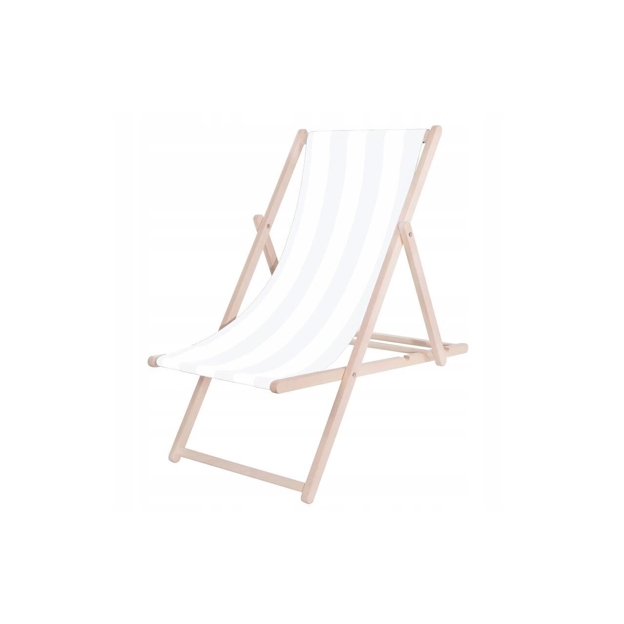 Sezlong pentru gradina, lemn, reglabil, pliabil, dungi albe, 58x124 cm ...