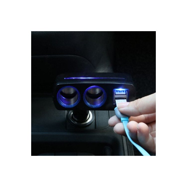 Andowl autó szivargyújtó adapter, dupla aljzat, LED, 12 V, 2 A, 3.1 mA ...