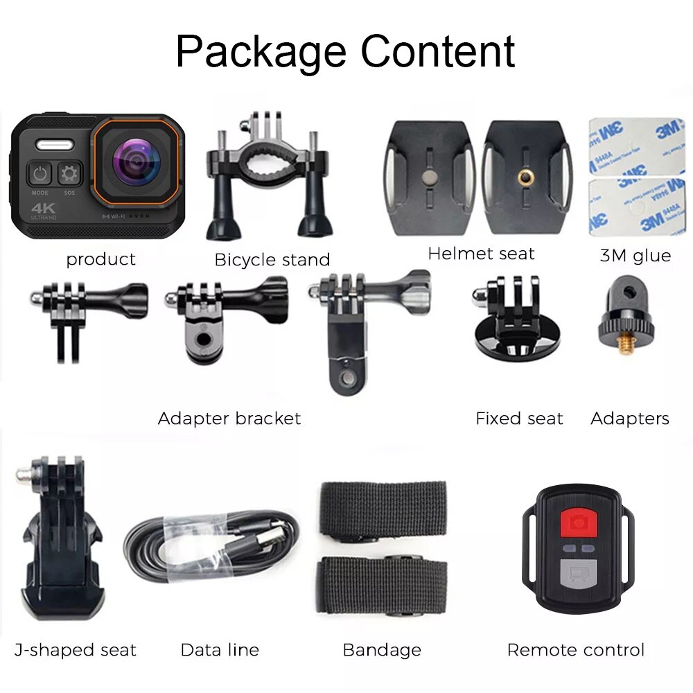 Camera video sport compacta filmare 4K30fps 8mpx, 16mpx foto, 170 ...