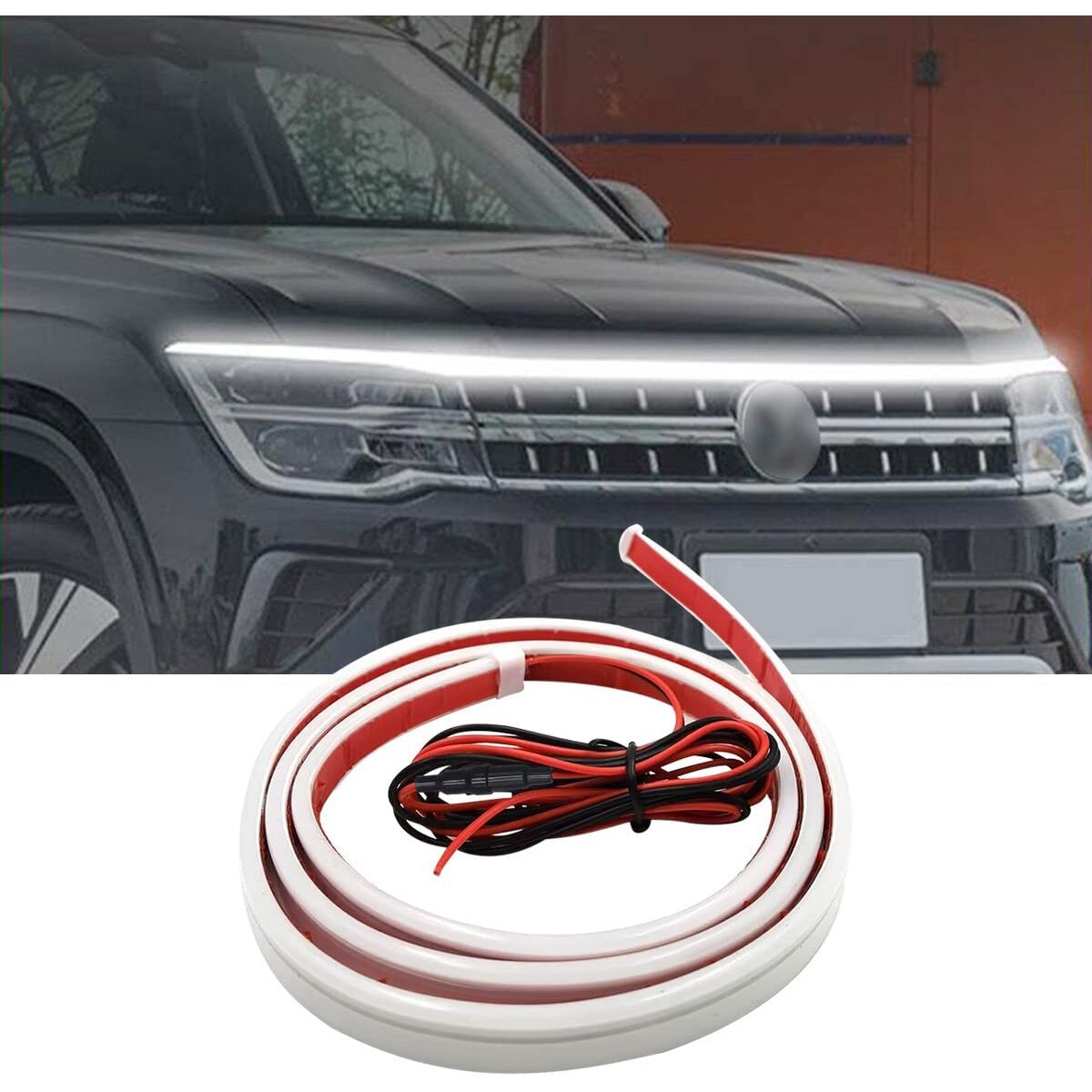 Banda LED auto pentru capota, 1.5m, flexibila, alb rece - eMAG.ro