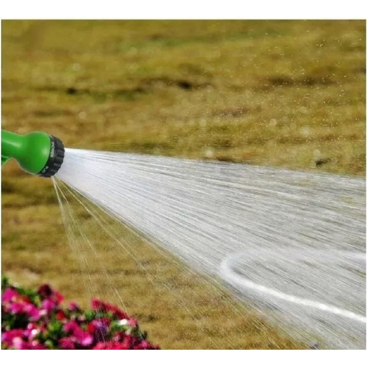 Furtun EDAR® pentru gradina, extensibil, 15 m, pistol de udat cu 7 ...