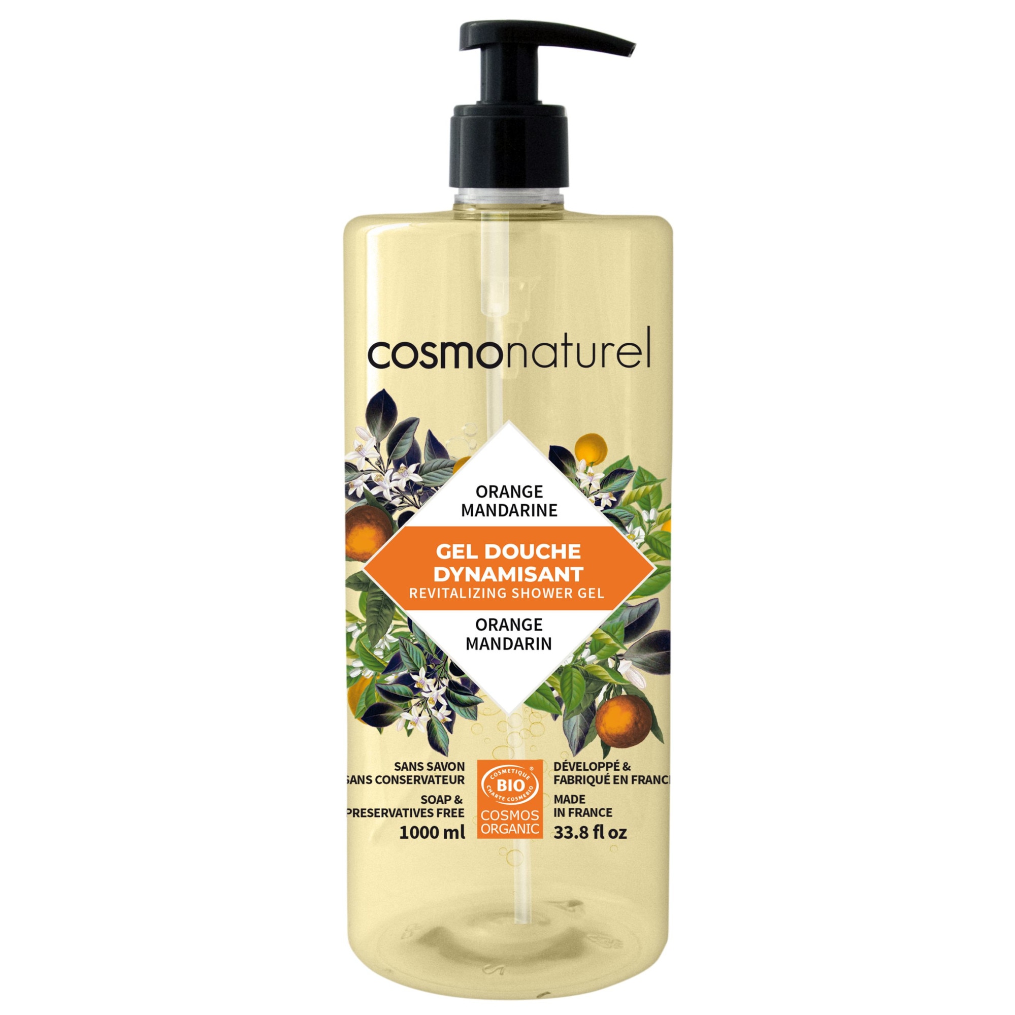 Gel de dus BIO revitalizant cu portocale si mandarine 1000 ml COSMO NATUREL - eMAG.ro
