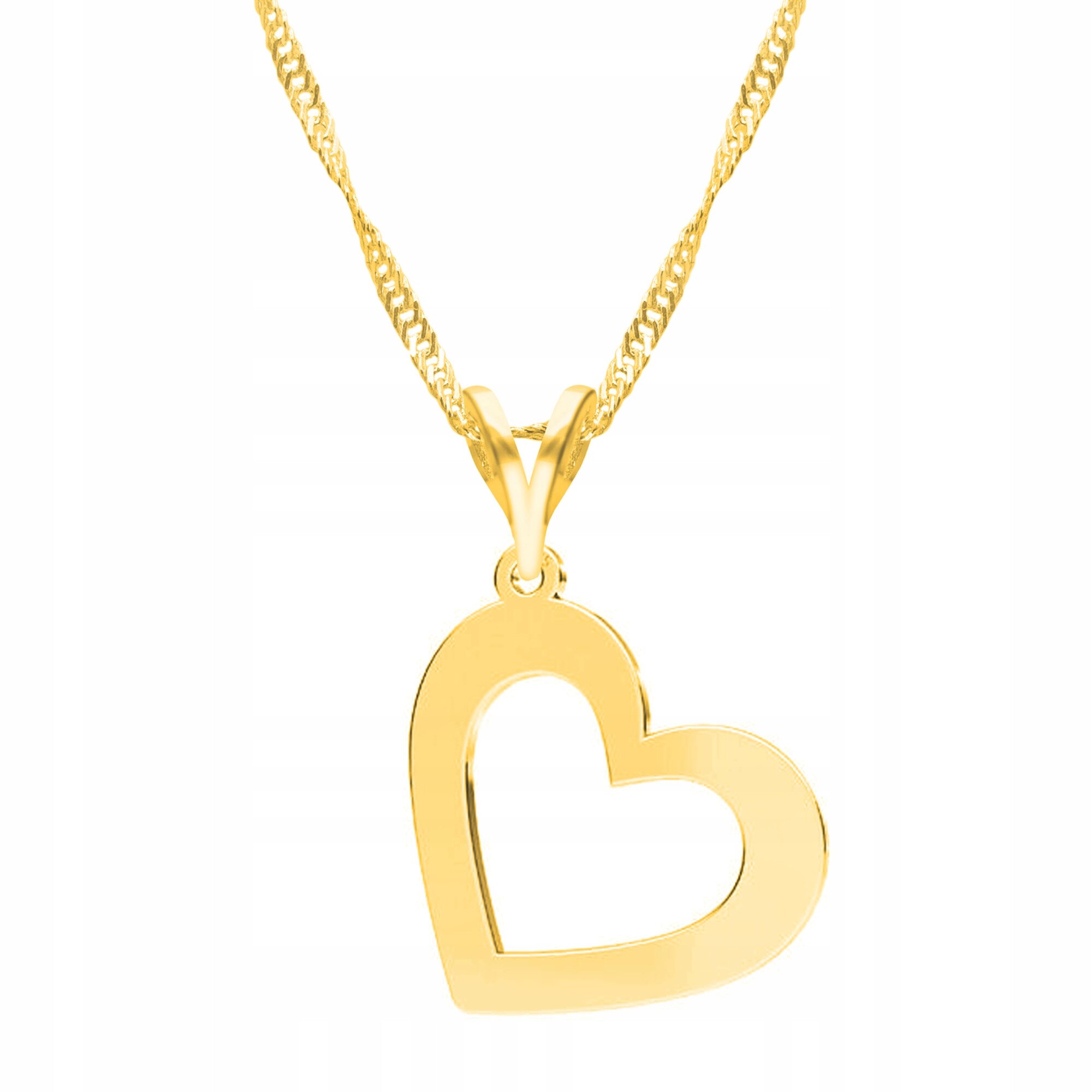 Colier cu lant de aur, Larezo, Inima goala, Argint 925, 45cm - eMAG.ro