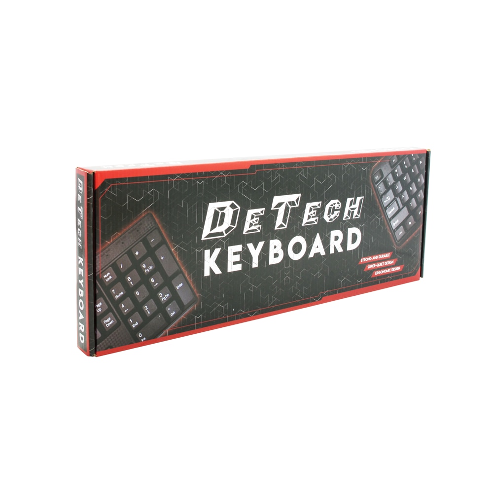 Tastatura DeTech DE-6082, USB, Chirilic, Negru, Butoane confort, Design ...