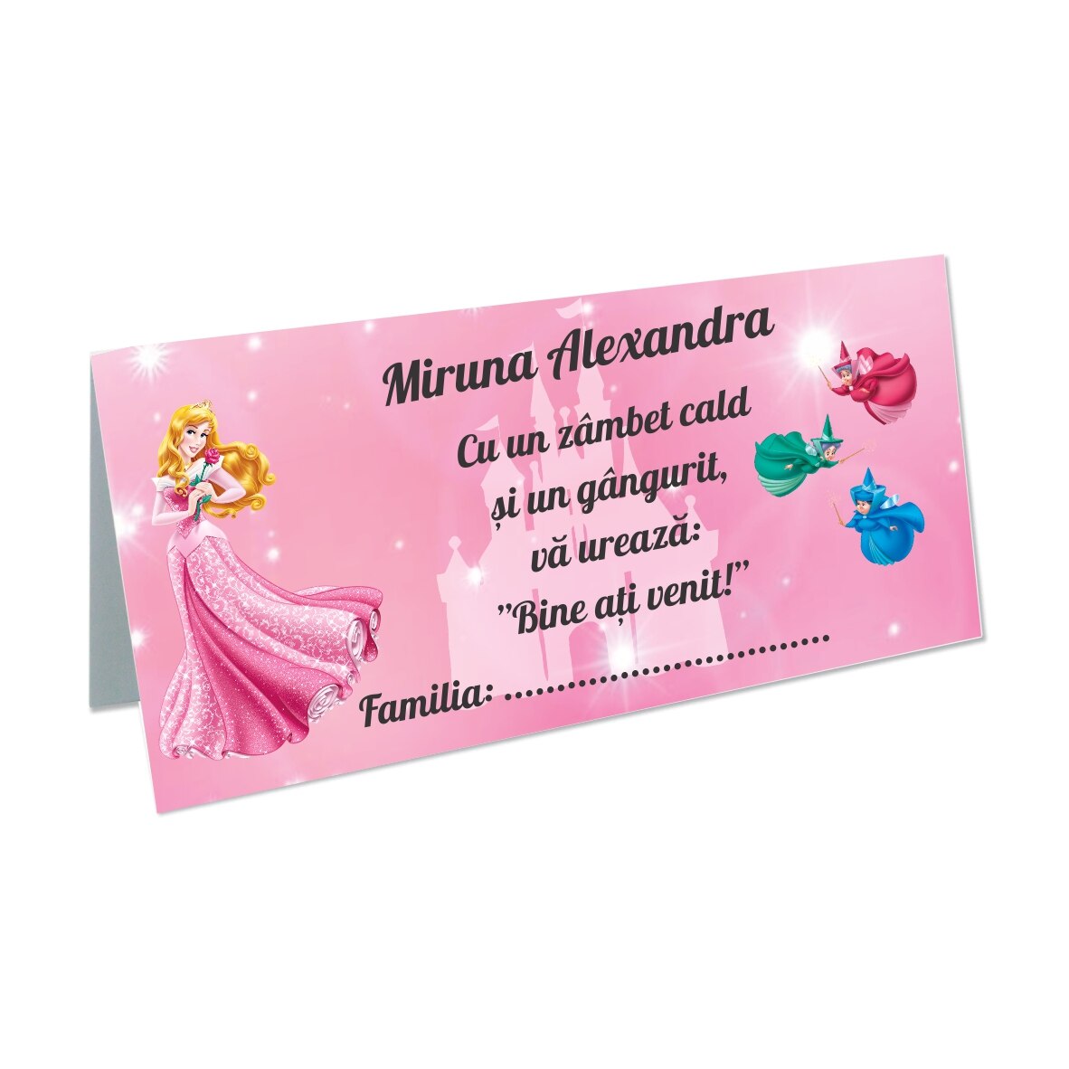 Plic bani Botez, Frumoasa Adormita, Model PB34, Carton, Alb - eMAG.ro