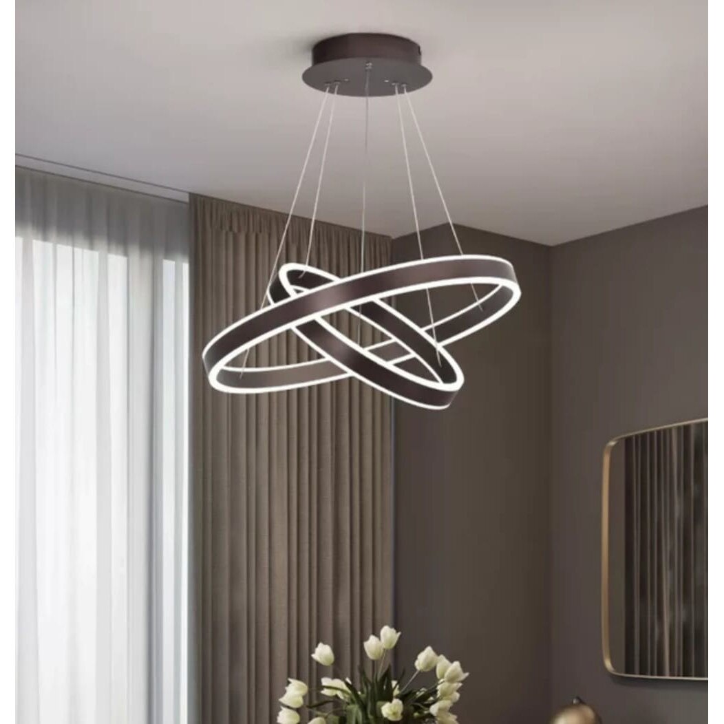 Lustra Led Design Maro, 2 Cercuri, Diametru 60cm inaltime, 1m reglabila ...