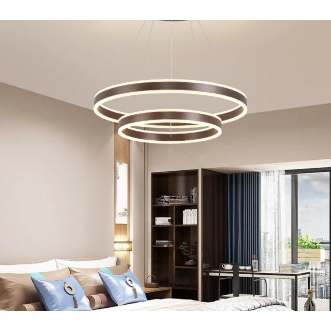 Lustra Led Design Maro, 2 Cercuri, Diametru 60cm inaltime, 1m reglabila ...