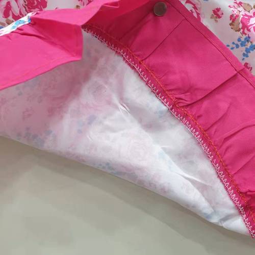 Sort de bucatarie, cu buzunare, model flori, 75x68 cm, roz - eMAG.ro