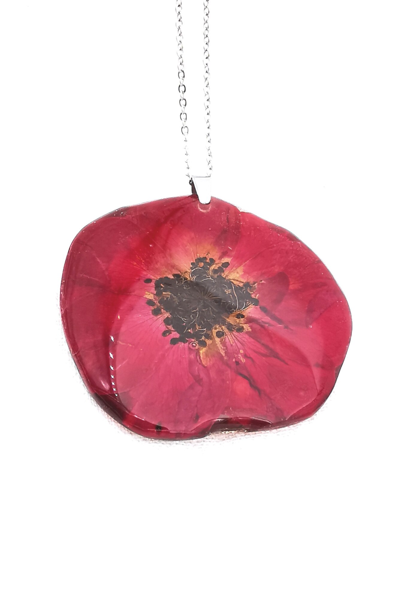 Colier cu trandafir natural, rosu, 3-4cm - eMAG.ro